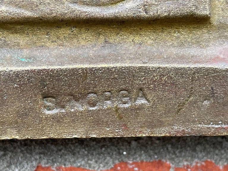 Gilt Bronze Art Deco Wall Sculpture of Christ with Crown of Thorns by S ...