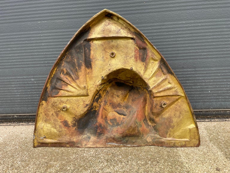 Gilt Bronze Art Deco Wall Sculpture of Christ with Crown of Thorns by S ...