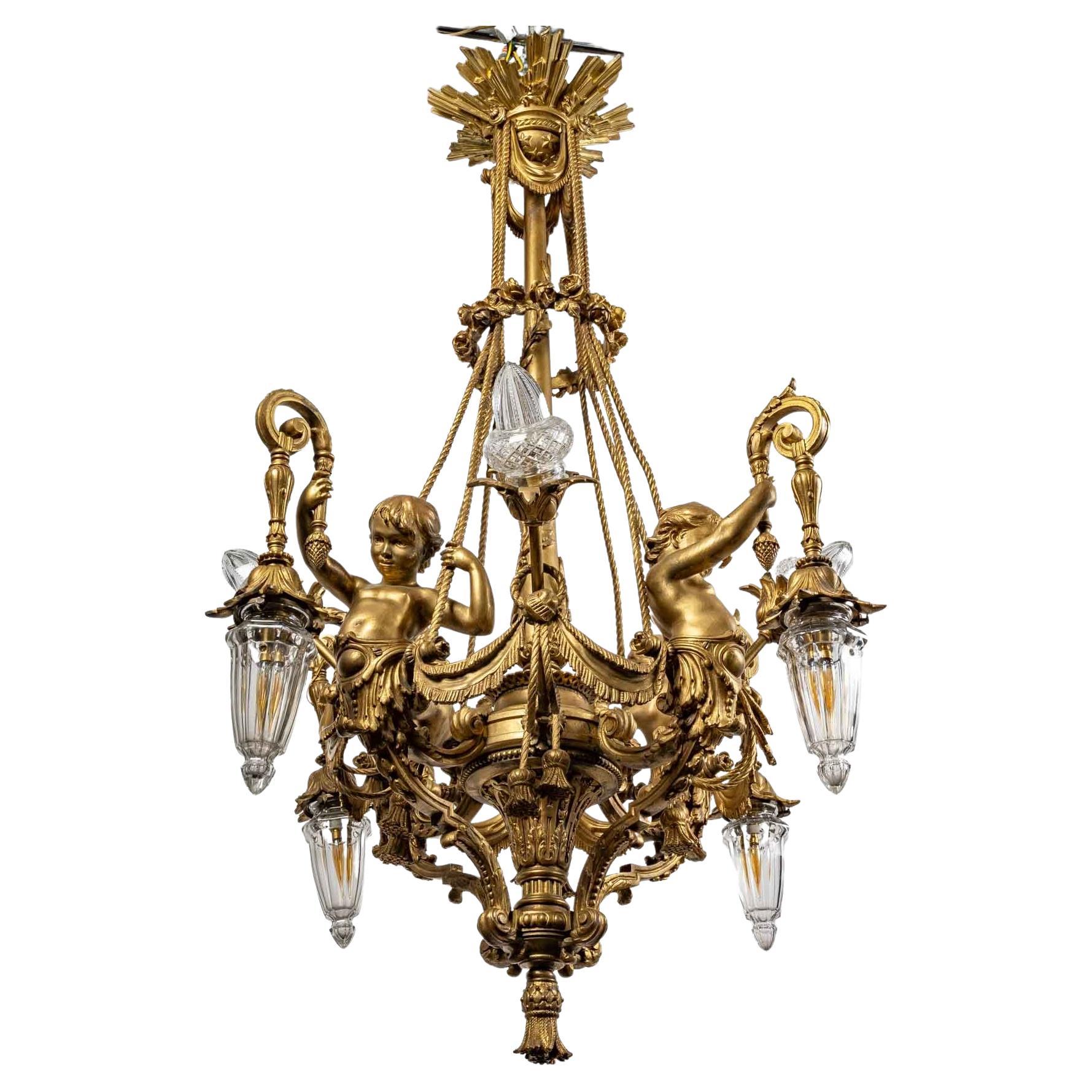 Bronze Chandelier For Sale at 1stDibs