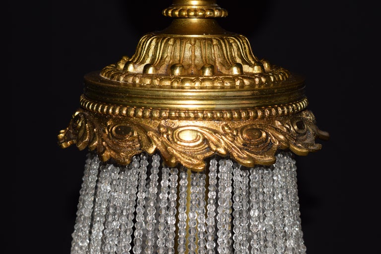 Gilt Bronze and Crystal "Basket" Chandelier For Sale at 1stDibs