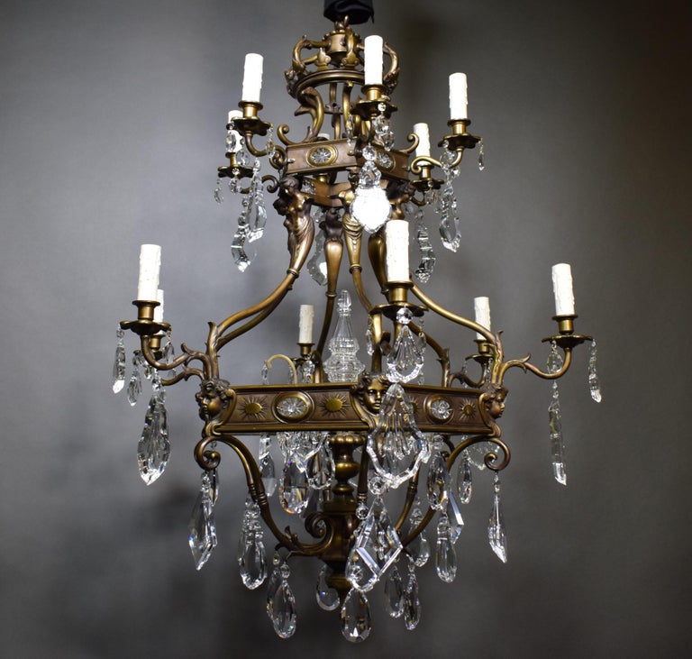 Gilt Bronze and Crystal Chandelier For Sale at 1stDibs