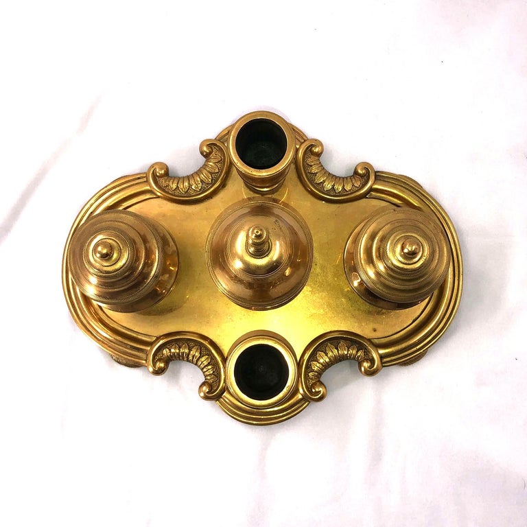 Gilt Bronze Desk Set For Sale at 1stDibs