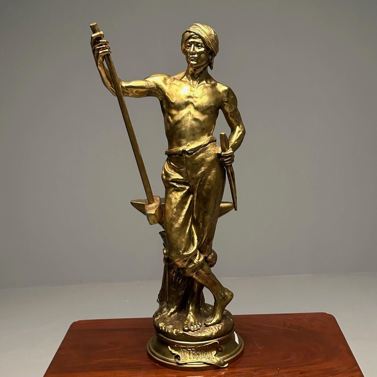 Antoine Bofill Style, Belle Époque, Bronze Statue, Male Motif, Europe ...