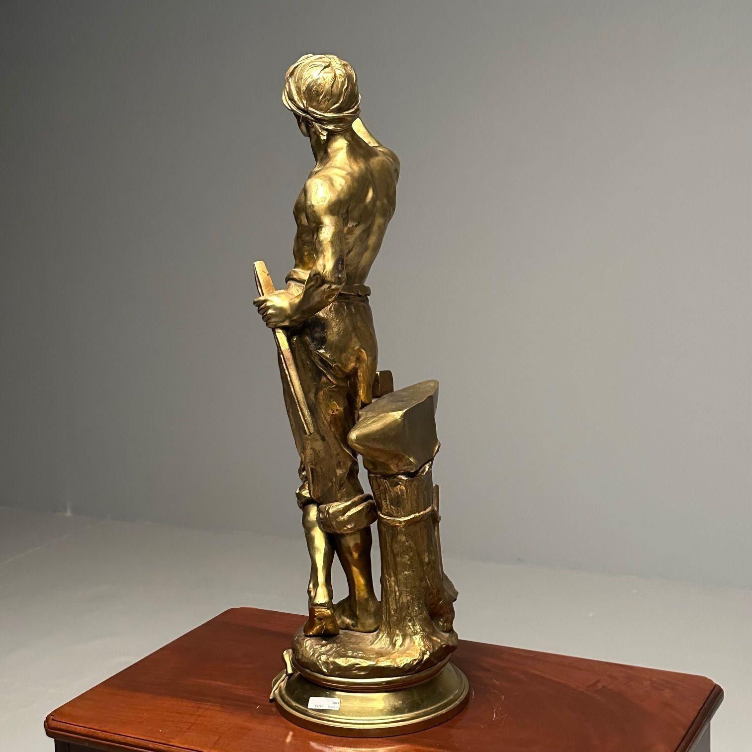 Antoine Bofill Style, Belle Époque, Bronze Statue, Male Motif, Europe ...