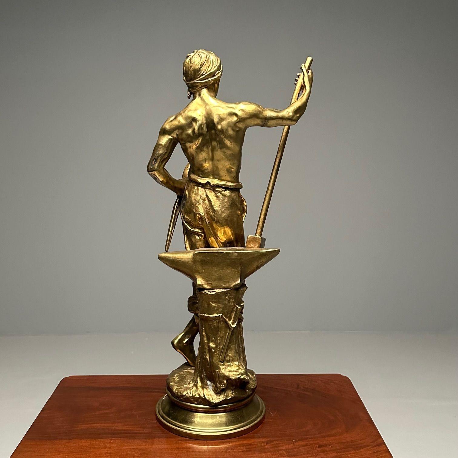 Antoine Bofill Style, Belle Époque, Bronze Statue, Male Motif, Europe ...