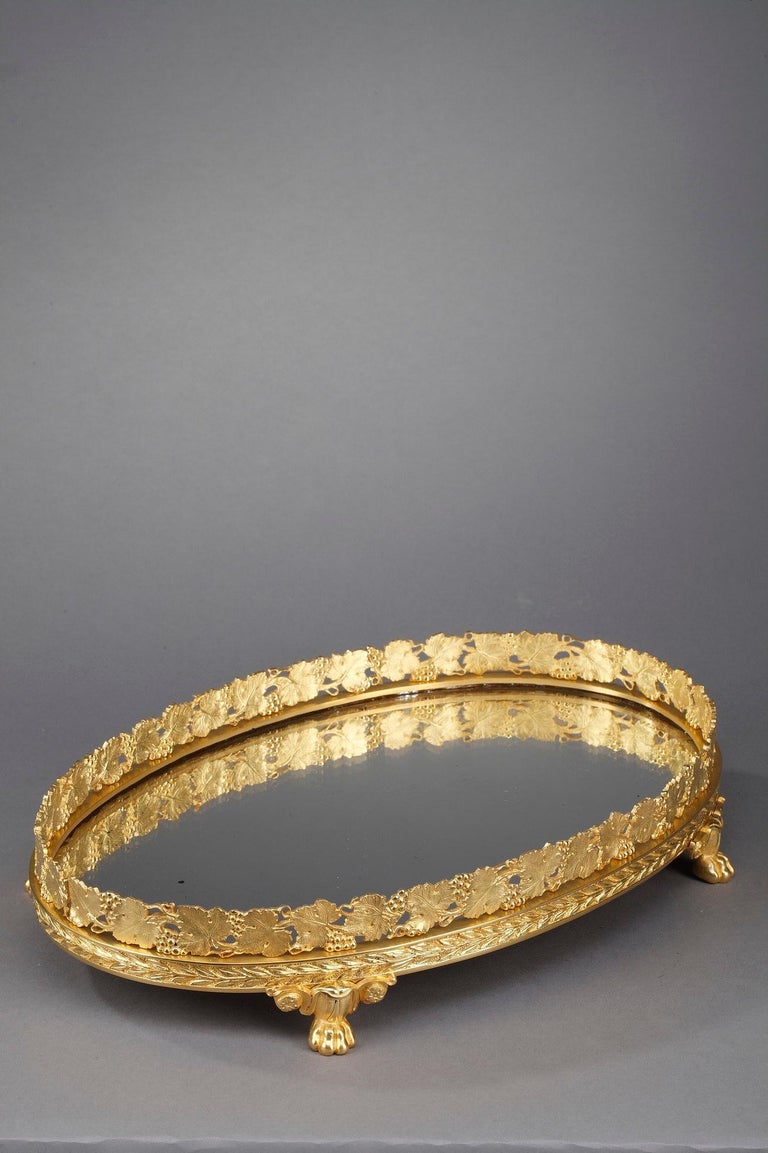 Gilt Bronze Mirrored Plateau by L'Escalier de Cristal at 1stDibs