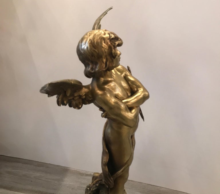 Gilt Bronze Sculpture of Cupid, France For Sale at 1stDibs