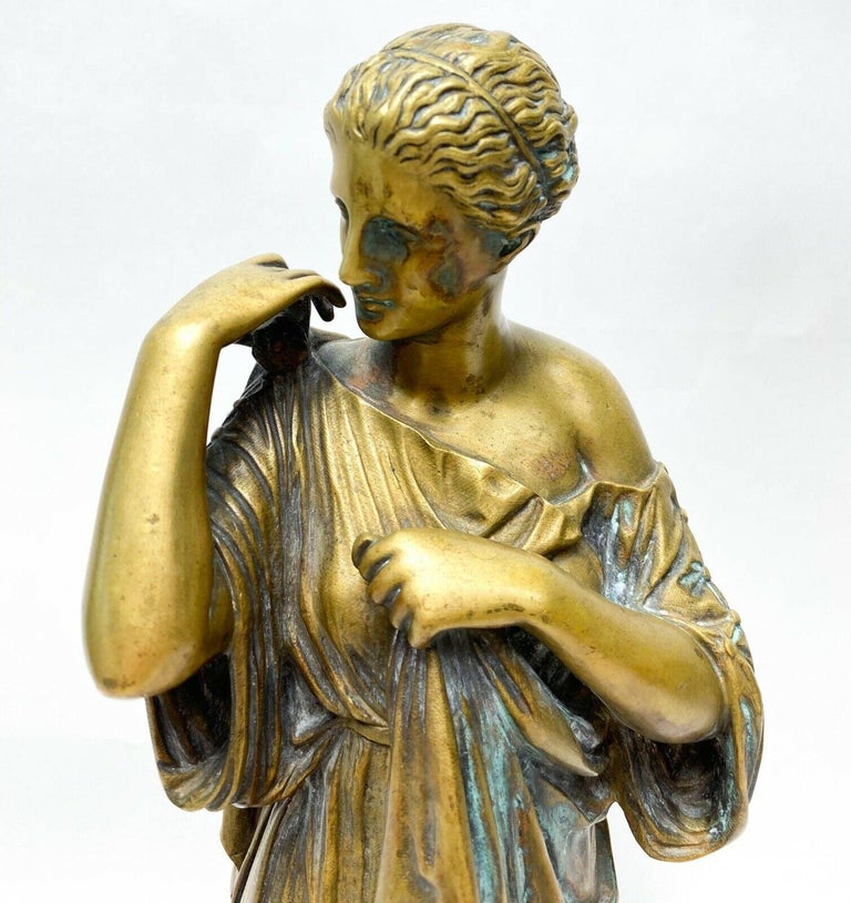 Gilt Bronze Sculpture Susse Freres Foundry Mark of a Classical Maiden ...