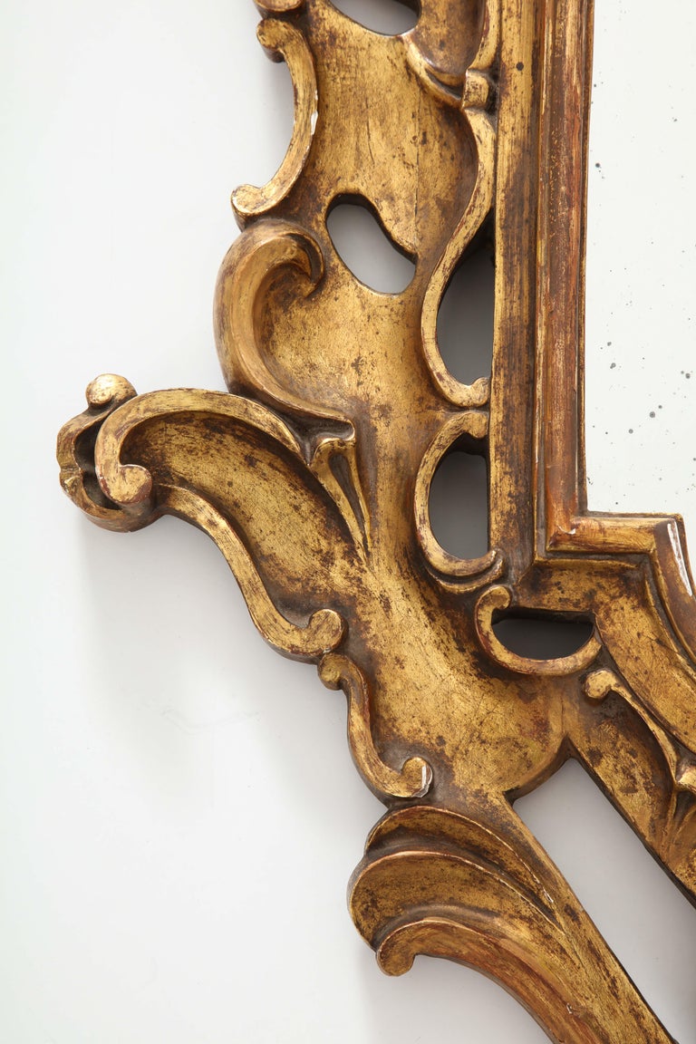 Gilt Carved Wood Baroque Mirror For Sale at 1stDibs