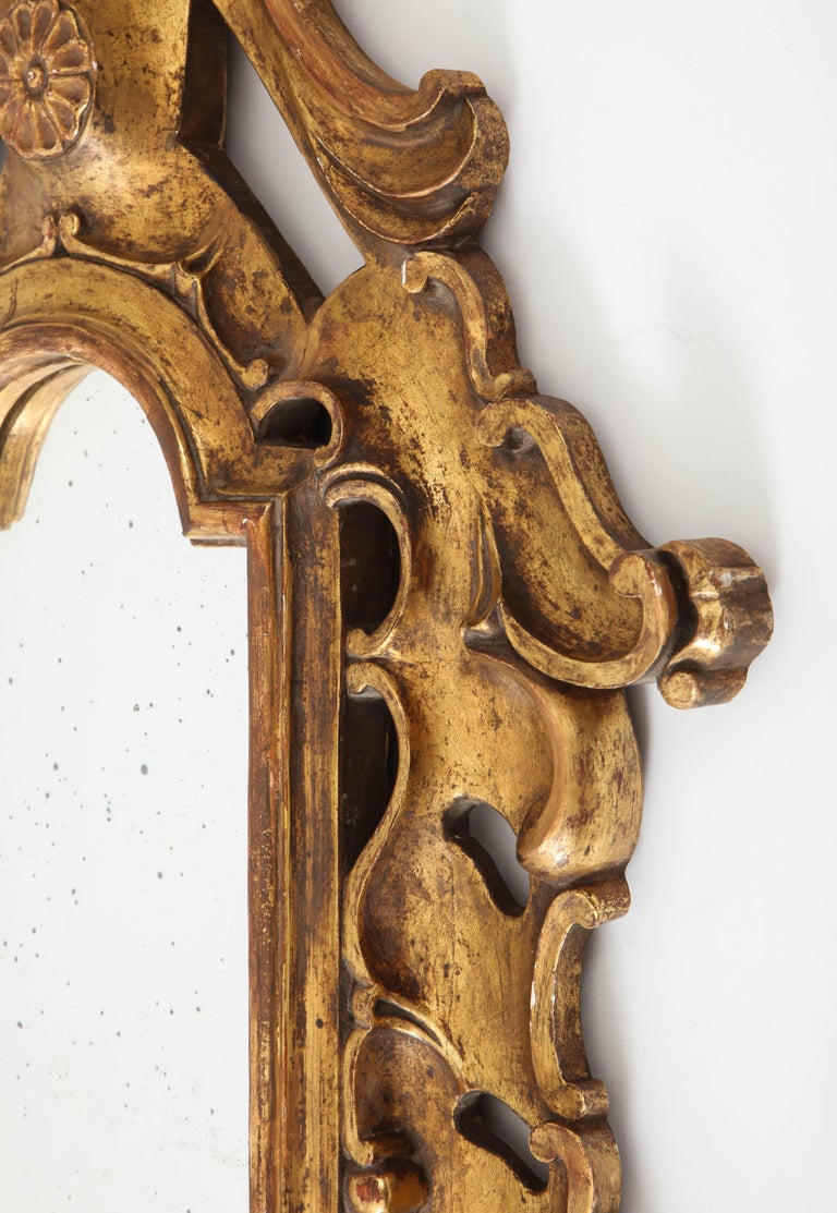Gilt Carved Wood Baroque Mirror For Sale at 1stDibs