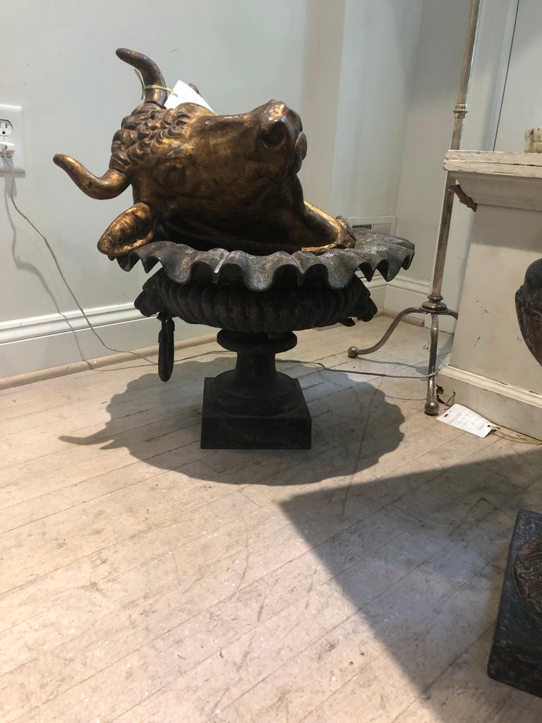 Gilt Cast Iron Bulls Head Sculpture at 1stDibs | cast iron bull head