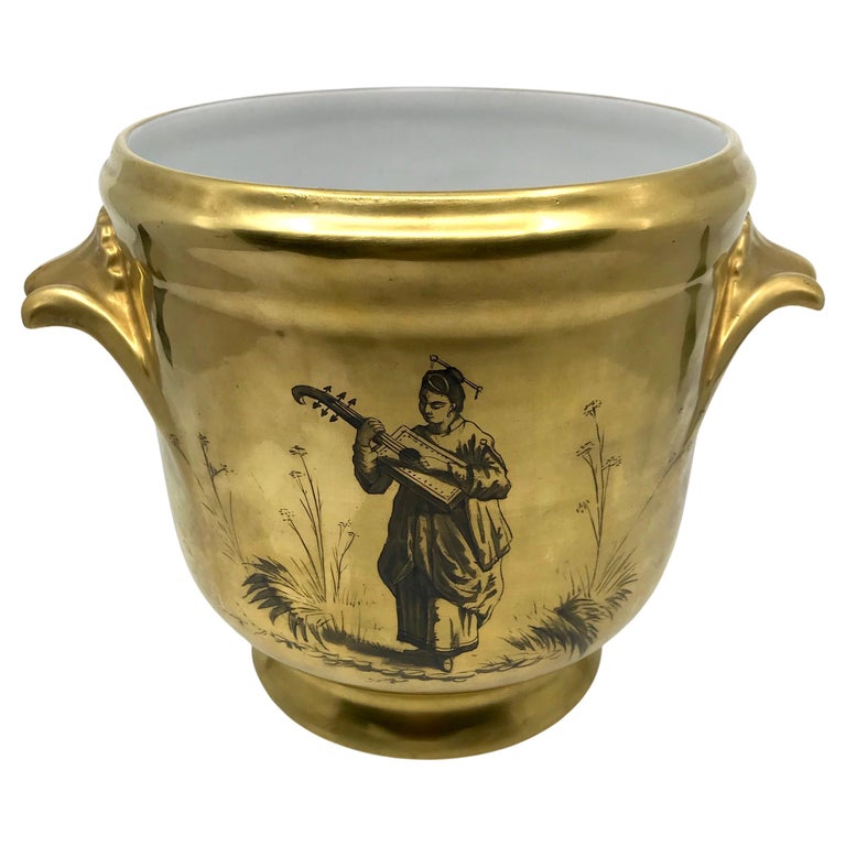 Gilt Chinoiserie Cachepot For Sale at 1stDibs