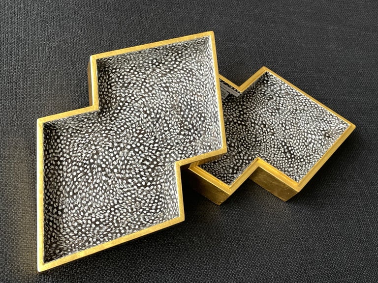 "Gilt Double Diamond" Gold Leaf Box with Feather Interior For Sale at ...