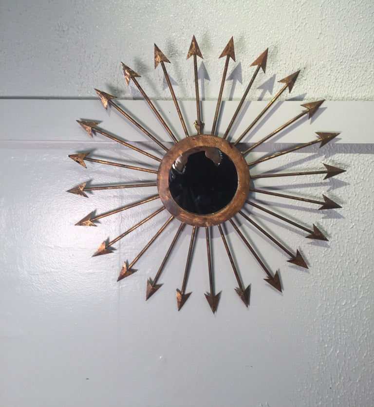 Gilt Iron Arrow Mirror For Sale at 1stdibs