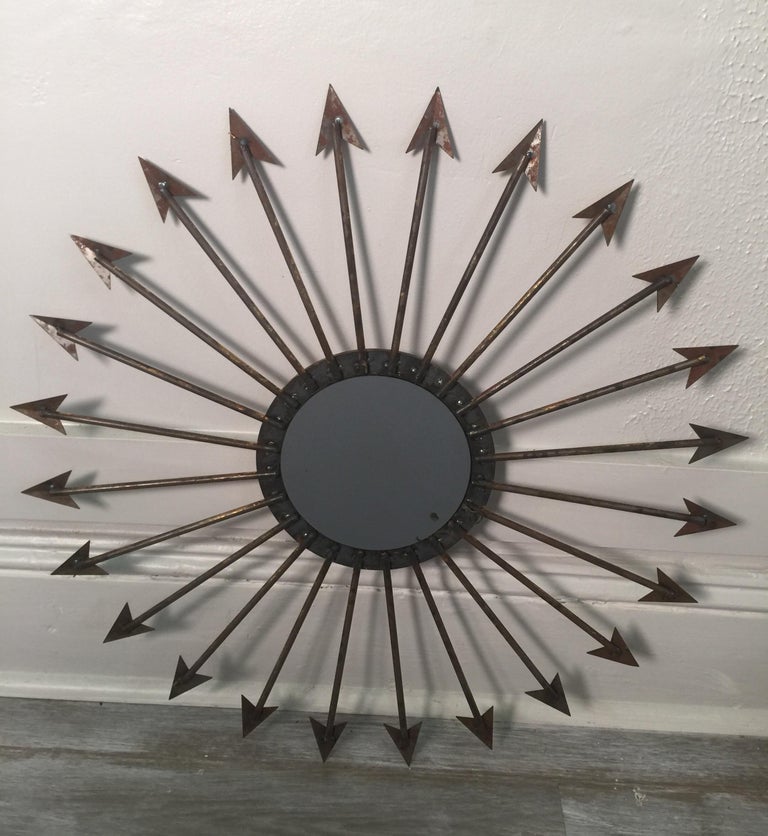 Gilt Iron Arrow Mirror For Sale at 1stdibs