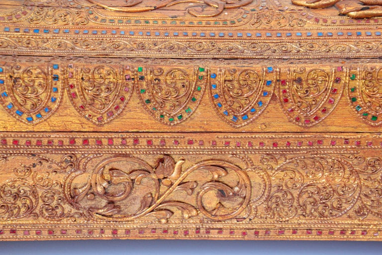 Gilt Lacquer Wood Manuscript Storage Box Burma 19th Century For Sale at ...