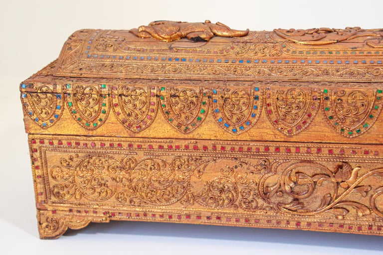 Gilt Lacquer Wood Manuscript Storage Box Burma 19th Century For Sale at ...