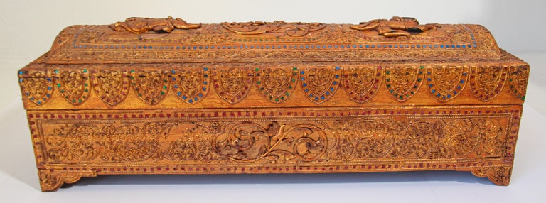 Gilt Lacquer Wood Manuscript Storage Box Burma 19th Century For Sale at ...