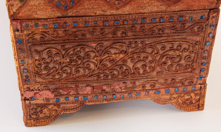 Gilt Lacquer Wood Manuscript Storage Box Burma 19th Century For Sale at ...