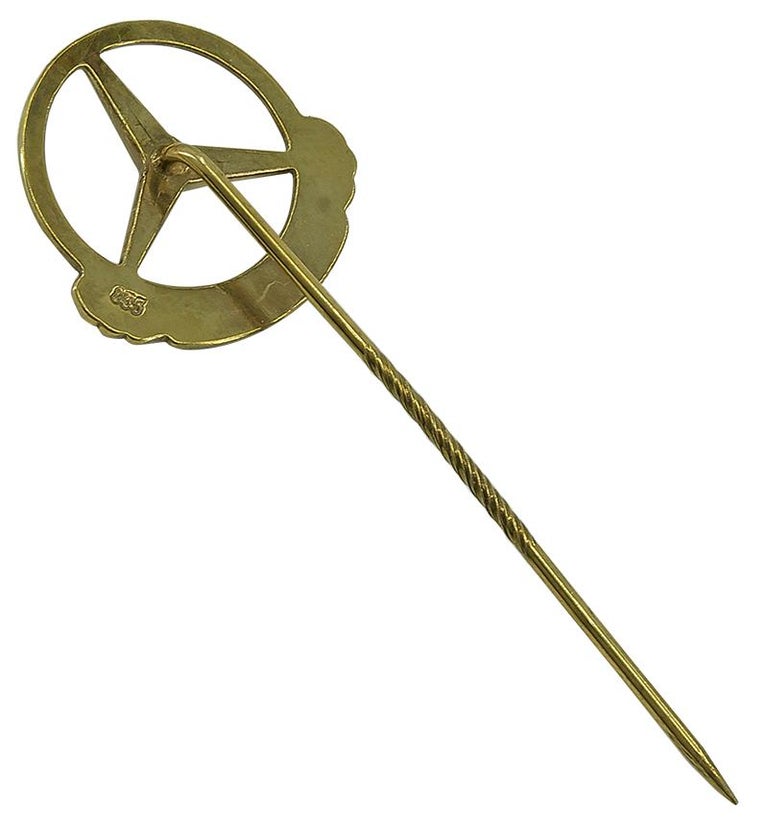 Gilt Mercedes Stick Pin For Sale at 1stDibs