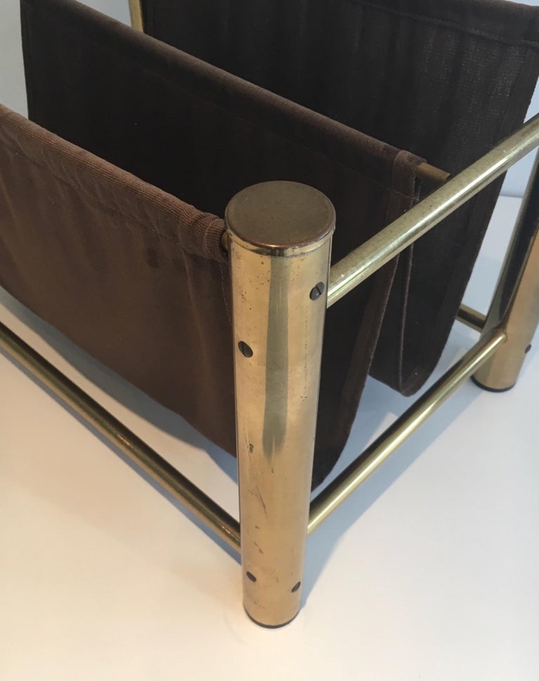 Gilt Metal and Fabric Magazine Rack. French Work. Circa 1970 For Sale ...