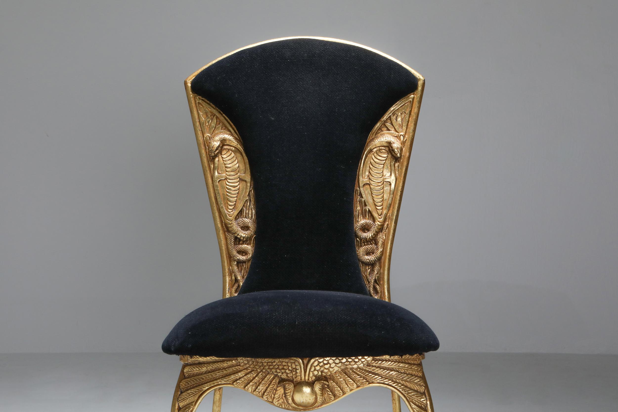 Hollywood Regency Gilt Metal Cleopatra Dining Chairs, 20 pcs available ...