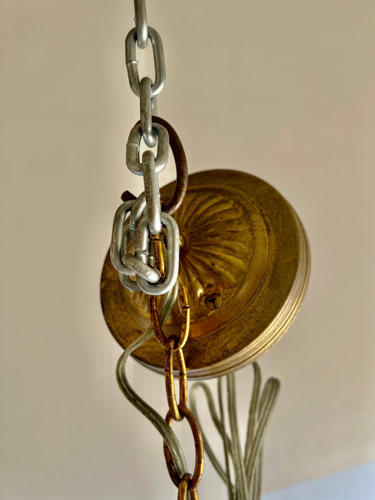 Gilt Metal Italian Lantern C. 1930's For Sale at 1stDibs