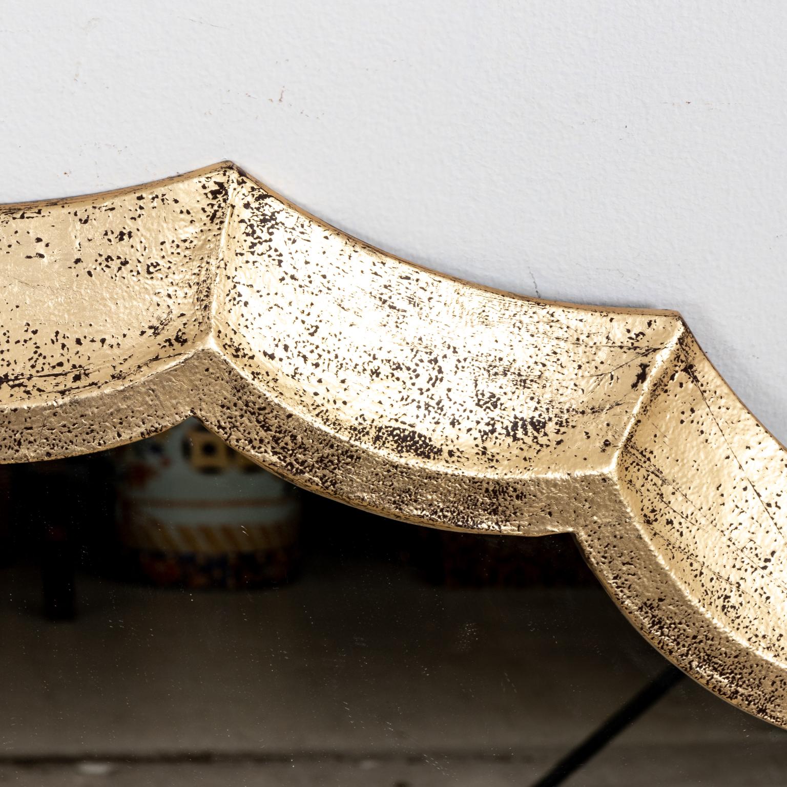 Gilt Metal Scalloped Frame Mirror at 1stDibs