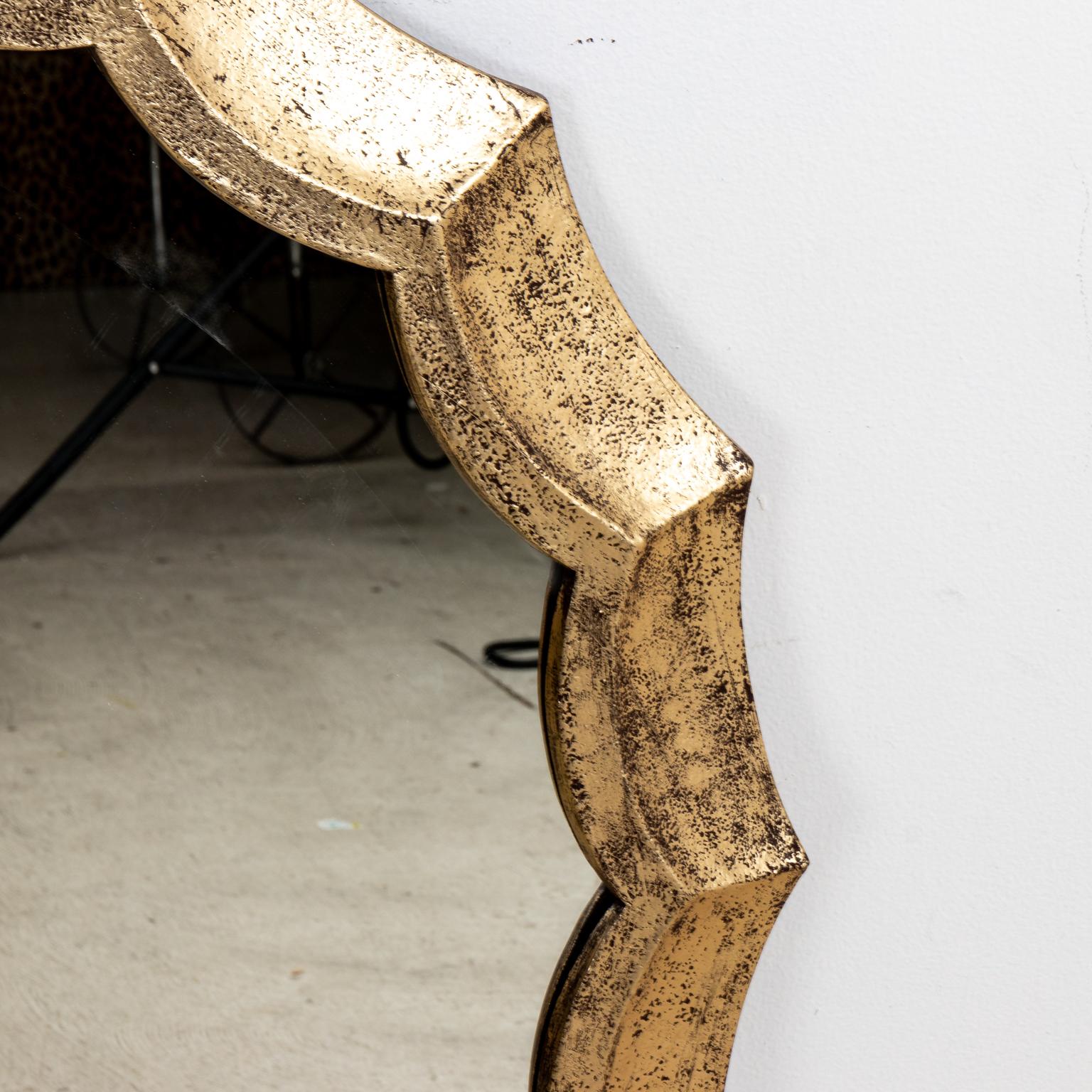 Gilt Metal Scalloped Frame Mirror at 1stDibs