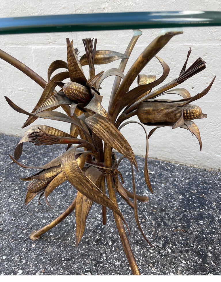 Gilt Metal Wheat and Corn Stalk Side / Drinks Table For Sale at 1stDibs ...