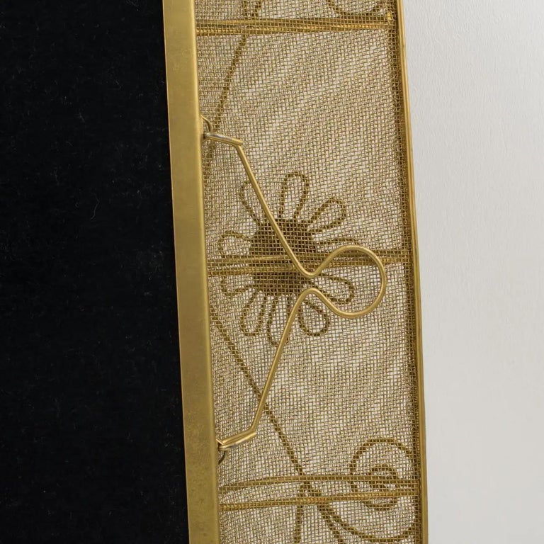 Gilt Metal Wire Mesh Wall Mirror with Floral Decor, 1950s For Sale at ...