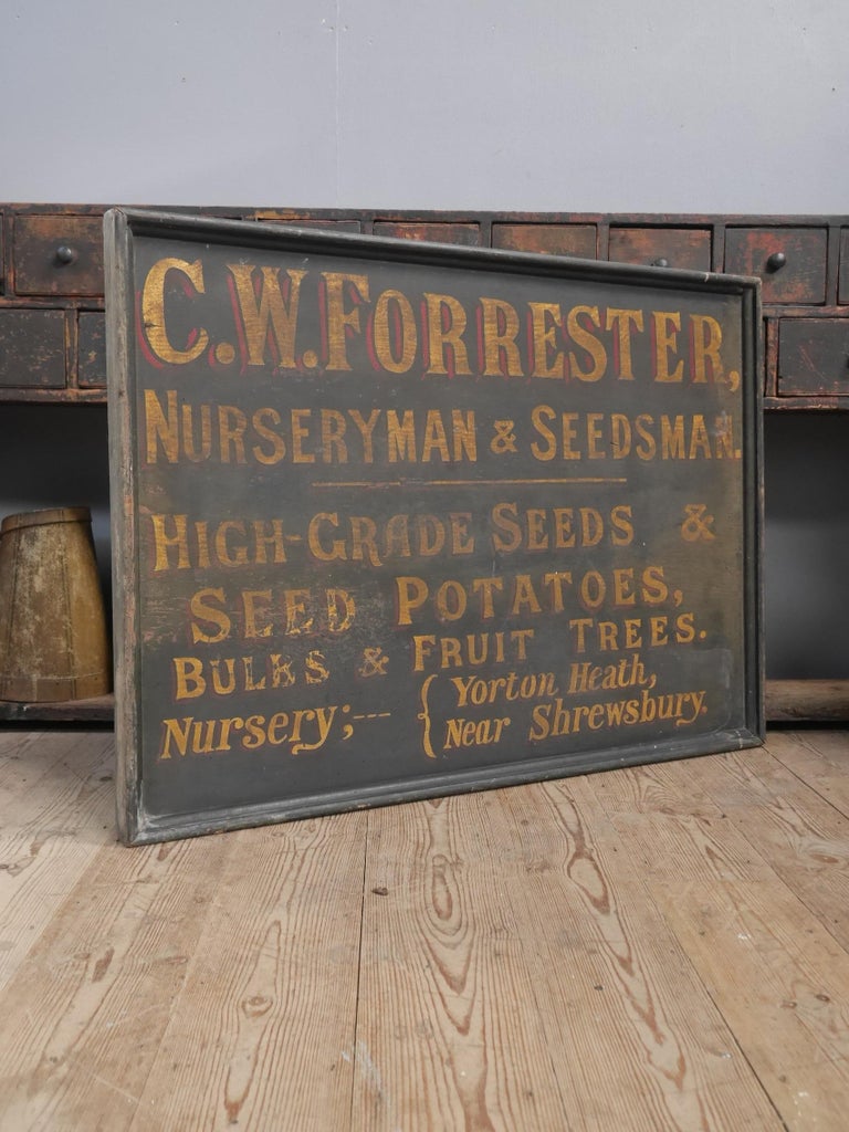 Gilt Painted Timber Seedsman's Trade Sign For Sale at 1stDibs