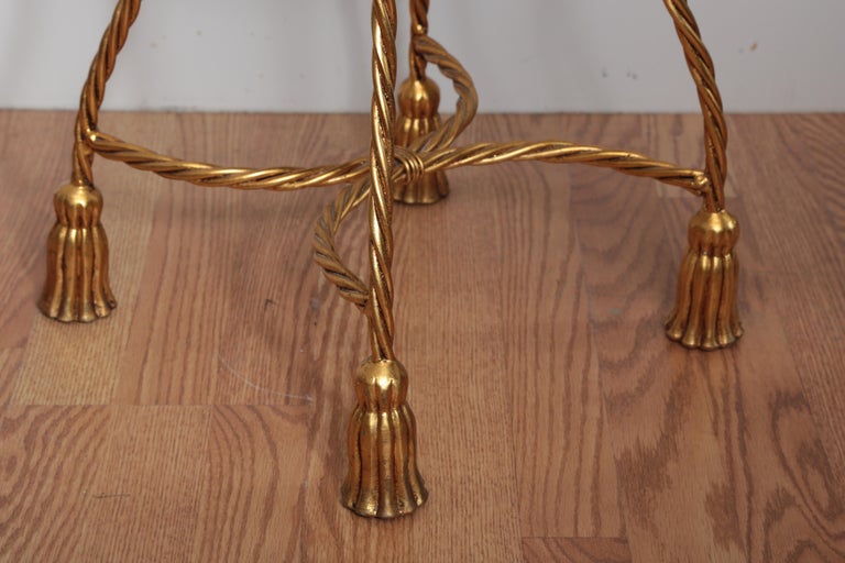 Gilt Rope and Tassel Vanity Stool at 1stDibs