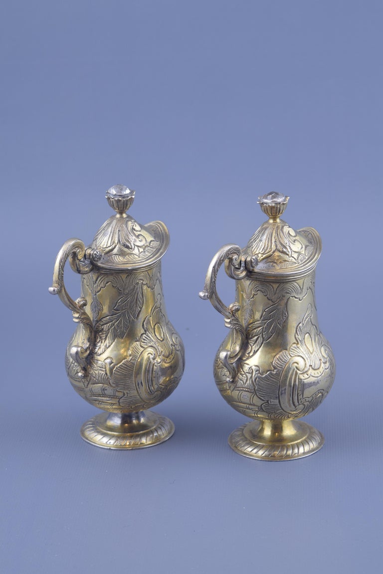 Gilt Silver Cruet Set, Pamplona Hallmarks, Spain, 18th Century For Sale ...