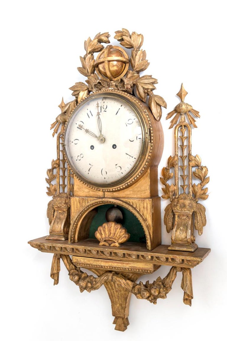 Gilt Swedish Cartel Wall Clock For Sale at 1stDibs | swedish wall ...