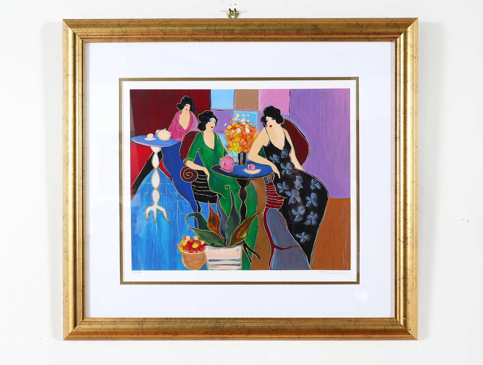 Giltwood Framed Itzchack Tarkay Signed / Numbered Serigraph For Sale at ...
