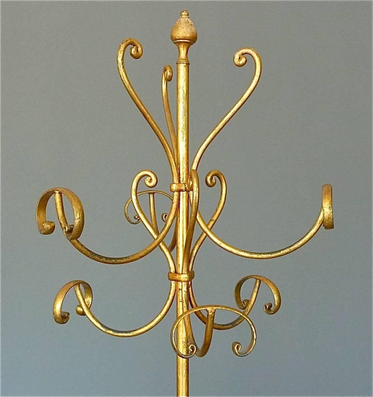 Gilt Wrought Iron Metal Coat Stand Hat Rack Kögl Style, Italy, 1950s at ...