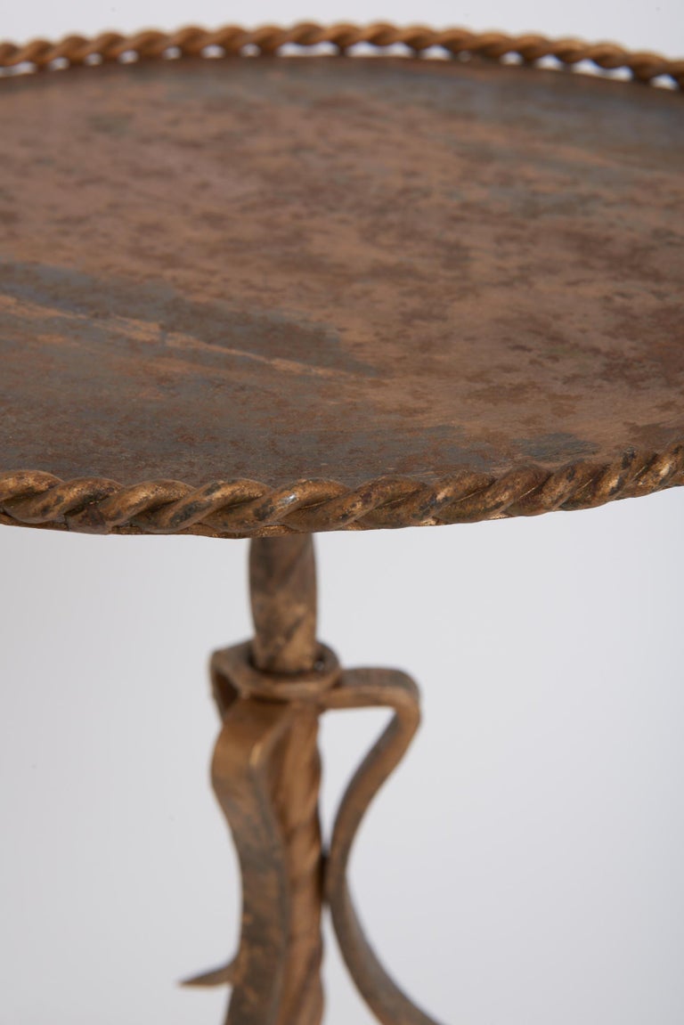 Gilt Wrought Iron Side Table For Sale at 1stDibs