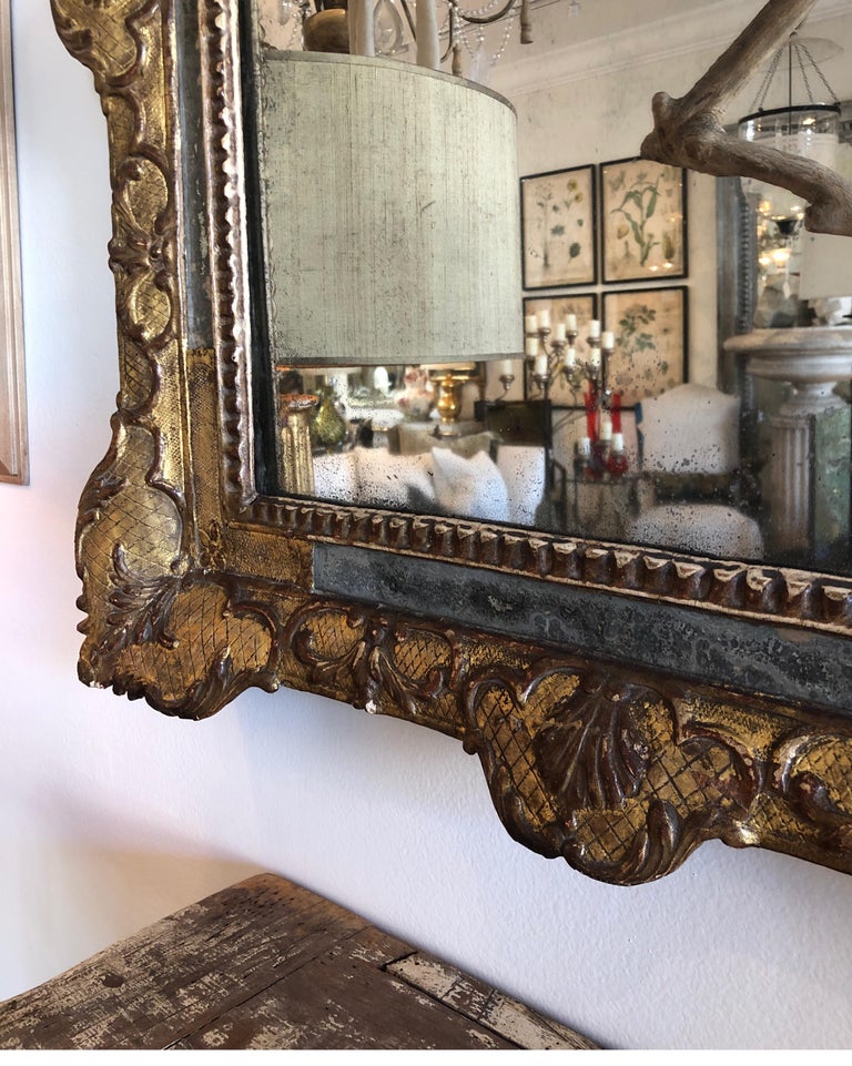 Gilded Antique Rococo Mirror with Detachable Figure at 1stDibs