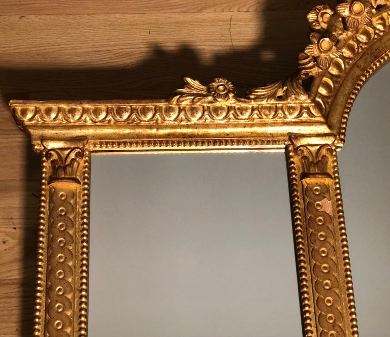 Giltwood Carved Louis XVI Style Mirror at 1stDibs