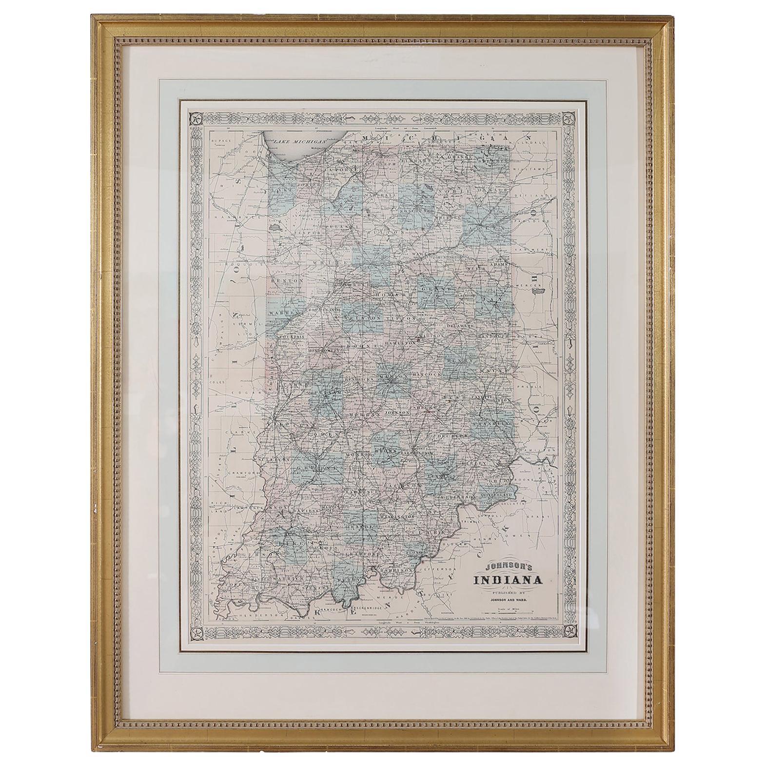 Antique Indiana Map - 5 For Sale on 1stDibs