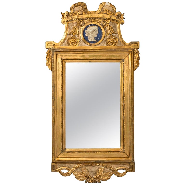 Giltwood Gustavian Mirror at 1stDibs