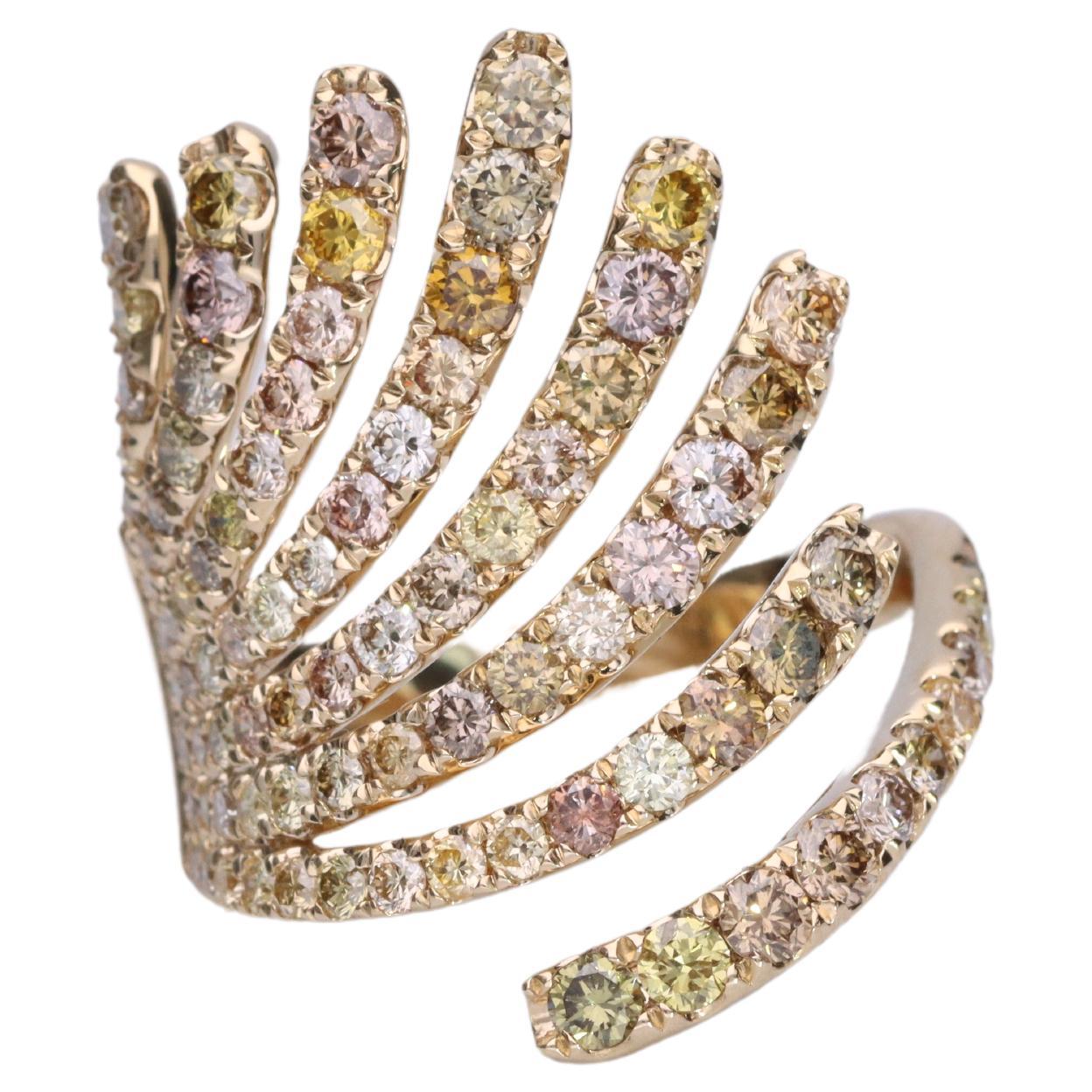 Gin and Grace Round-Cut Multi Color Diamond Accents 14K Yellow Gold ...