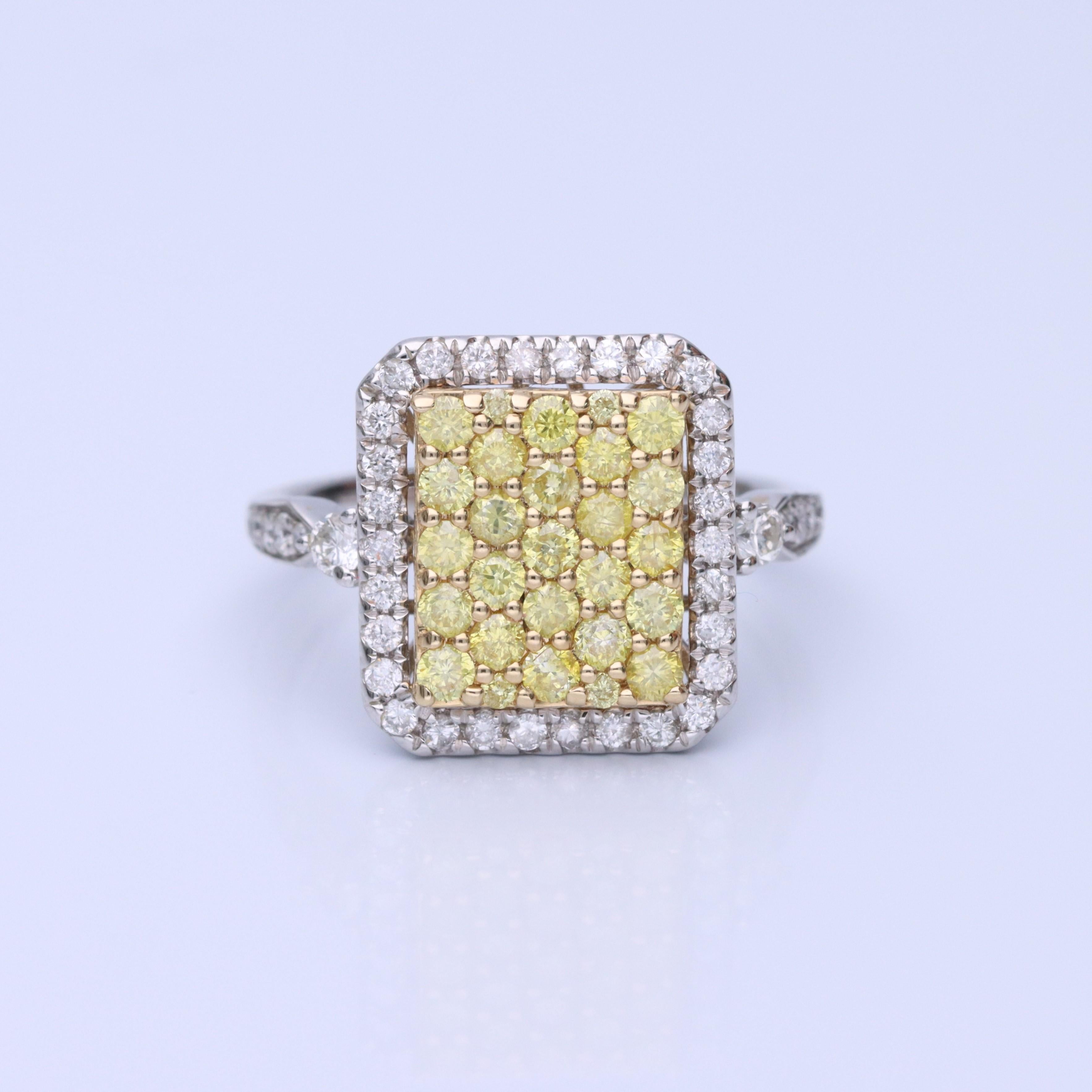 Gin and Grace Round-Cut Yellow Diamond with White Diamonds 14k TT Gold ...