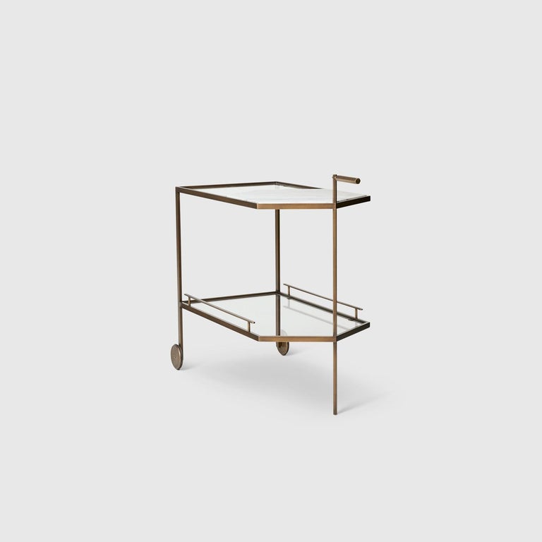 Gin Lane bar cart by Yabu Pushelberg in Smoked Bronze and Calacatta ...