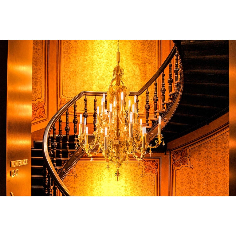 "Gina Gold 24k" Modern Golden Chandelier, 24 Lights For Sale at 1stDibs ...