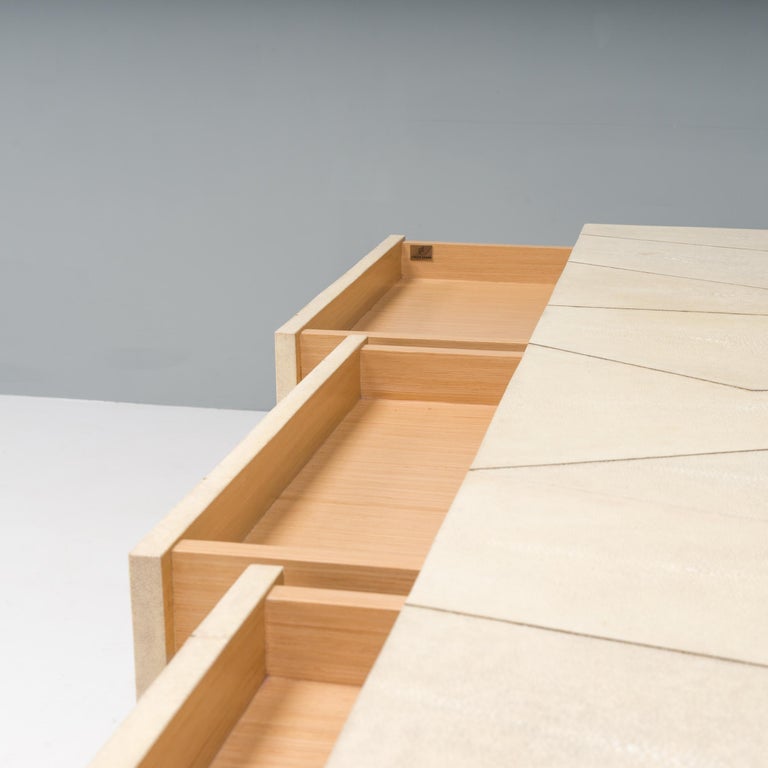 Ginger Brown Shagreen and Brass Hydra Console Table For Sale at 1stDibs