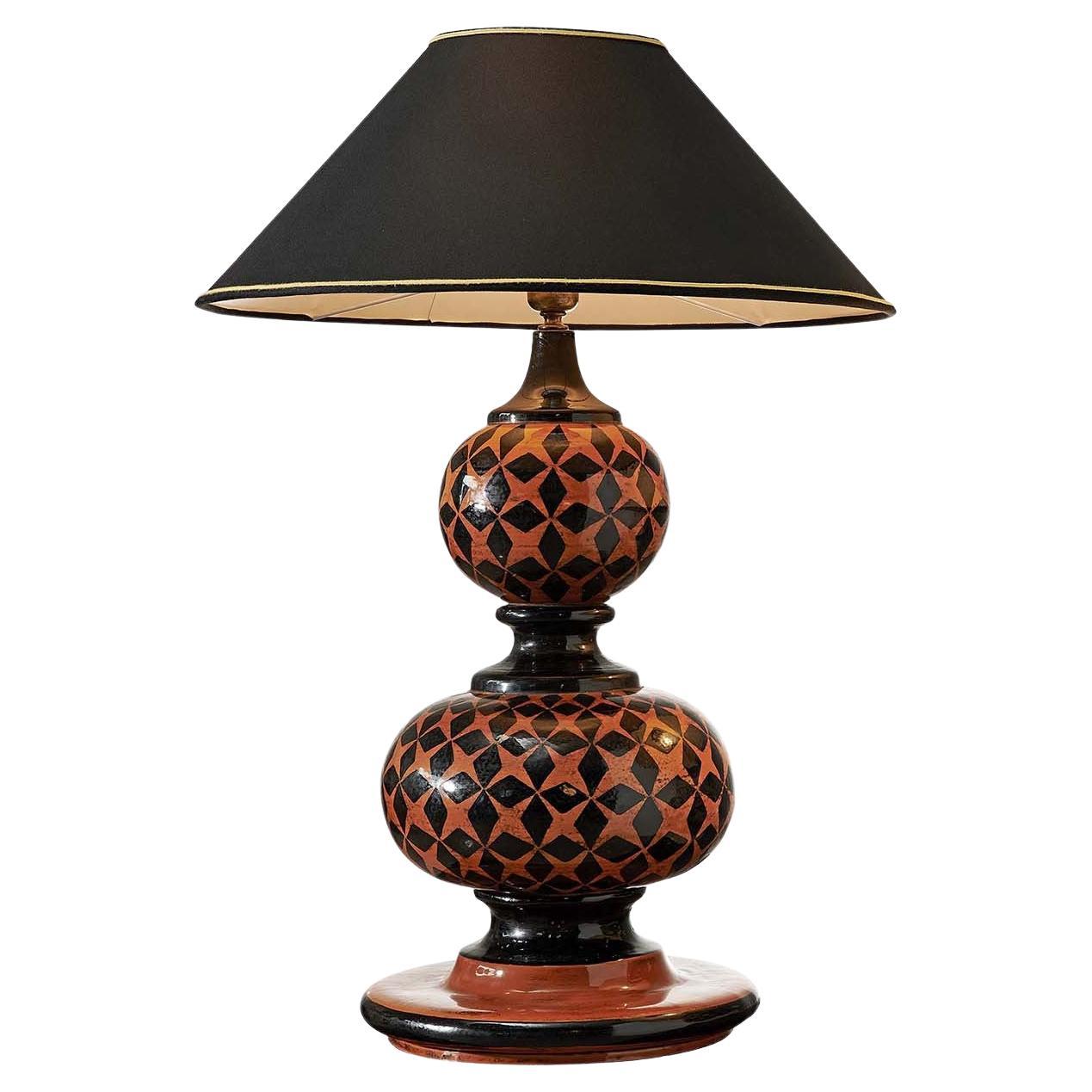 Ginger Lamp with Black Stars For Sale at 1stDibs