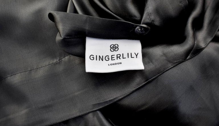 Gingerlily Vintage Charcoal Pure Mulberry Silk Queen Duvet Cover, Fine Bed Linen For Sale at 1stDibs