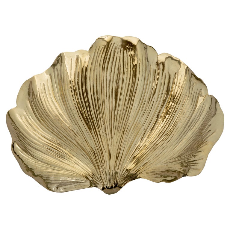 Ginkgo Leaf Casted Brass Applique For Sale at 1stDibs